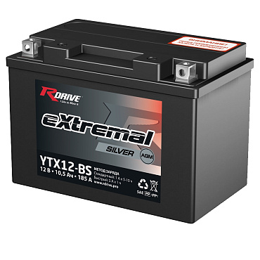 Аккумулятор RDrive eXtremal Silver YTX12-BS (10 Ah) купить в Минске, цена