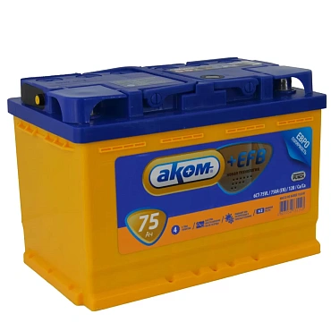 Аккумулятор AKOM +EFB (75 Ah) купить в Минске, цена